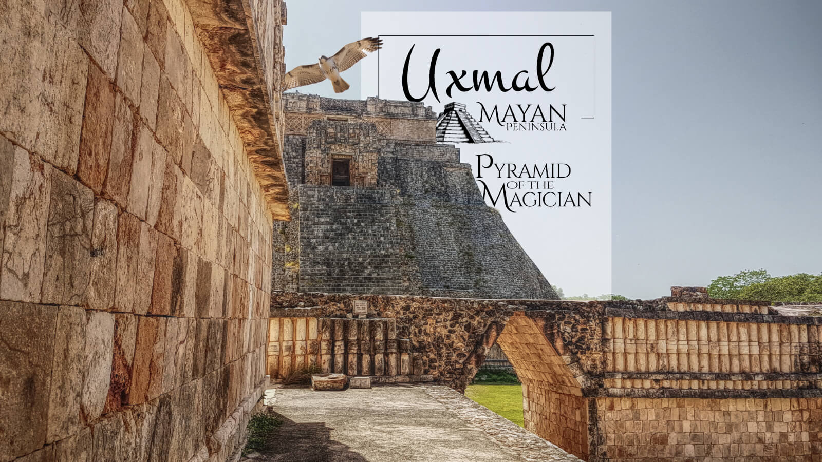 Pyramid of the Magician in Uxmal - Mayan Peninsula